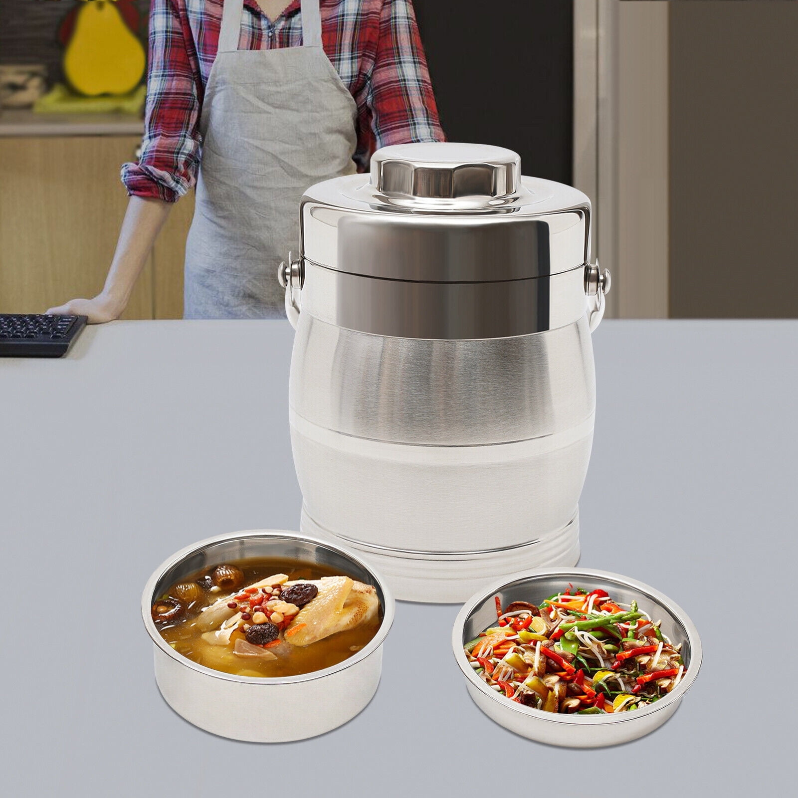 Insulated Food Jar Stainless Steel Hot Cold Lunch Box Container with ...