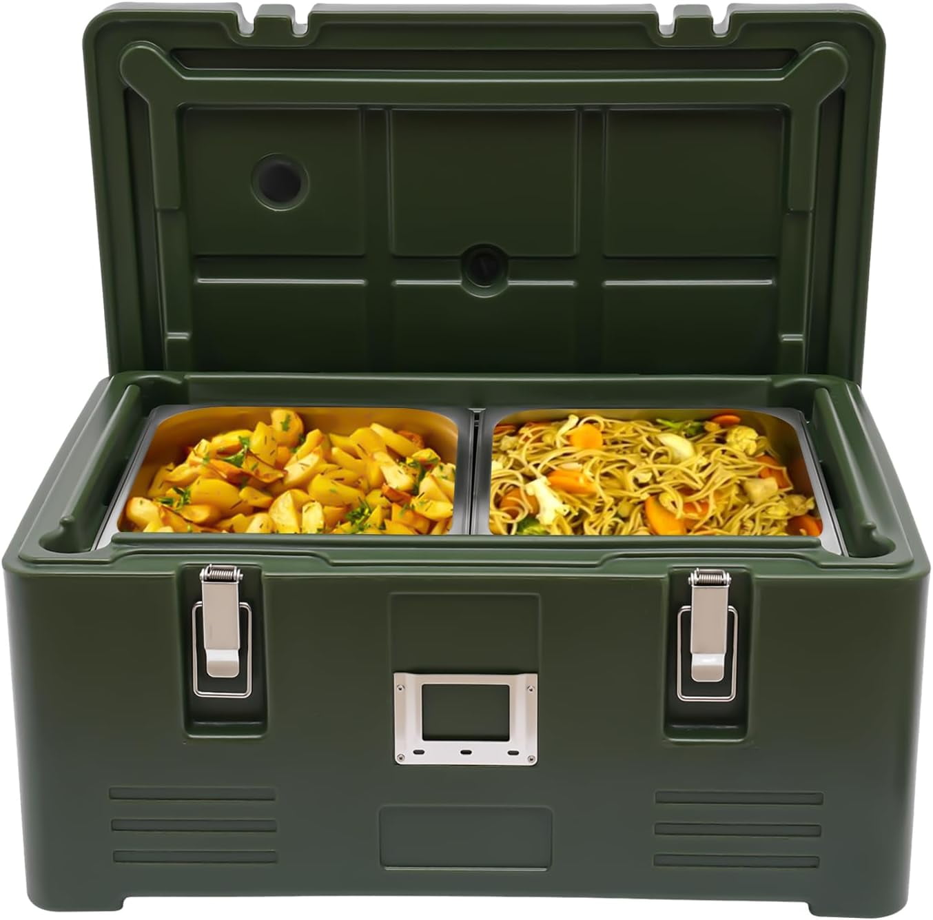 Insulated Food Pan Carrier, 32Qt Hot Box for Catering, Commercial ...