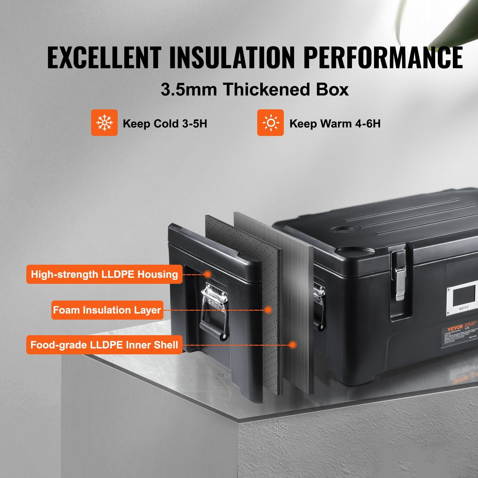 Insulated Food Pan Carrier, 36Qt Capacity, Stackable Catering Hot Box ...