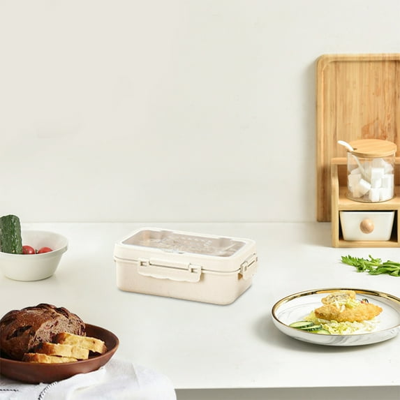 Insulated Food Storage Box with Compartments, Airtight Food Storage ...