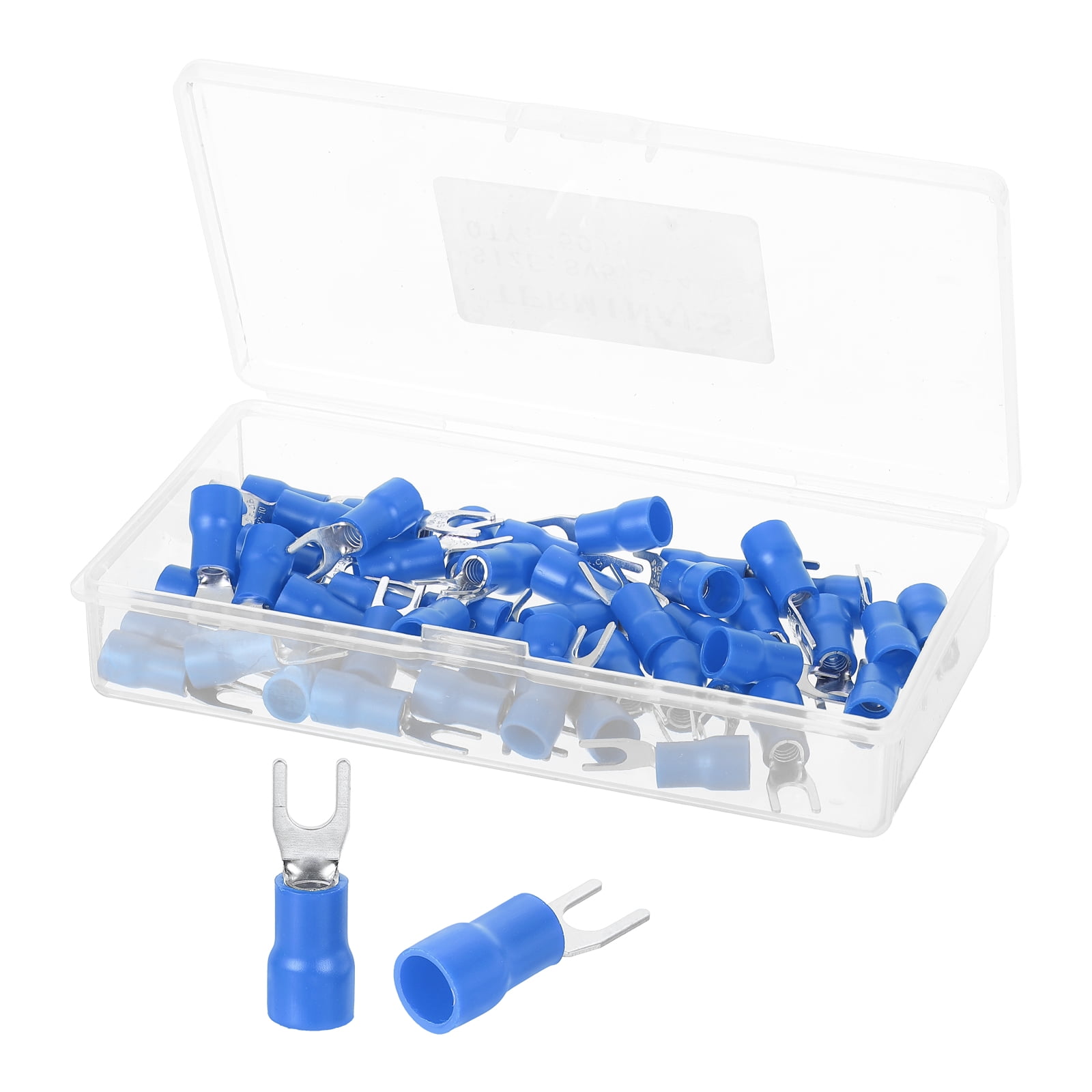 Insulated Fork Spade Connectors, 12-10AWG SV5.5-4 U-Type Tinned Copper ...