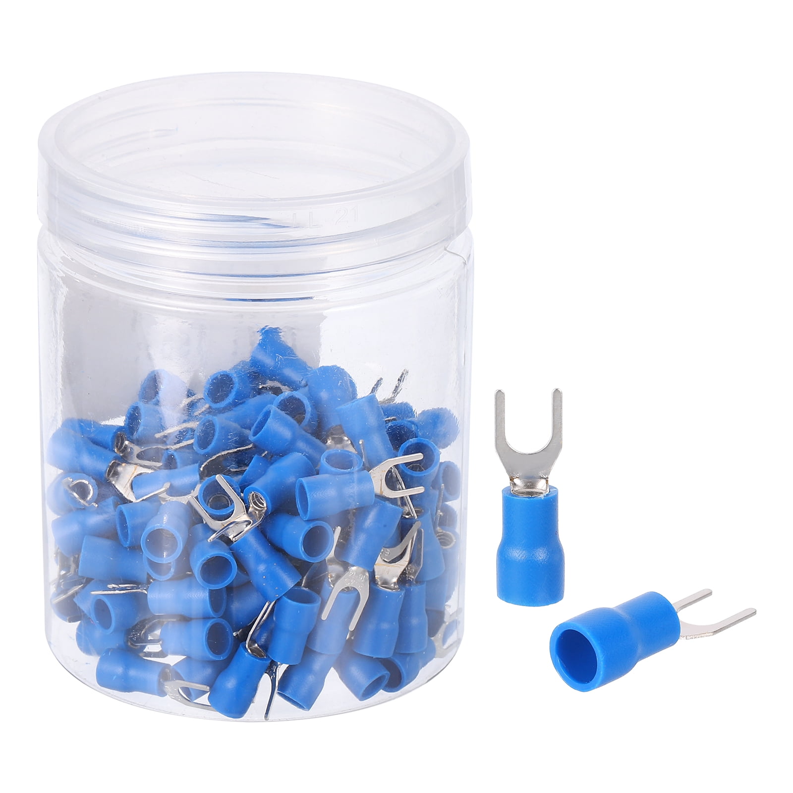 Insulated Fork Spade Connectors, 16-14AWG SV2-4 U-Type Tinned Copper ...