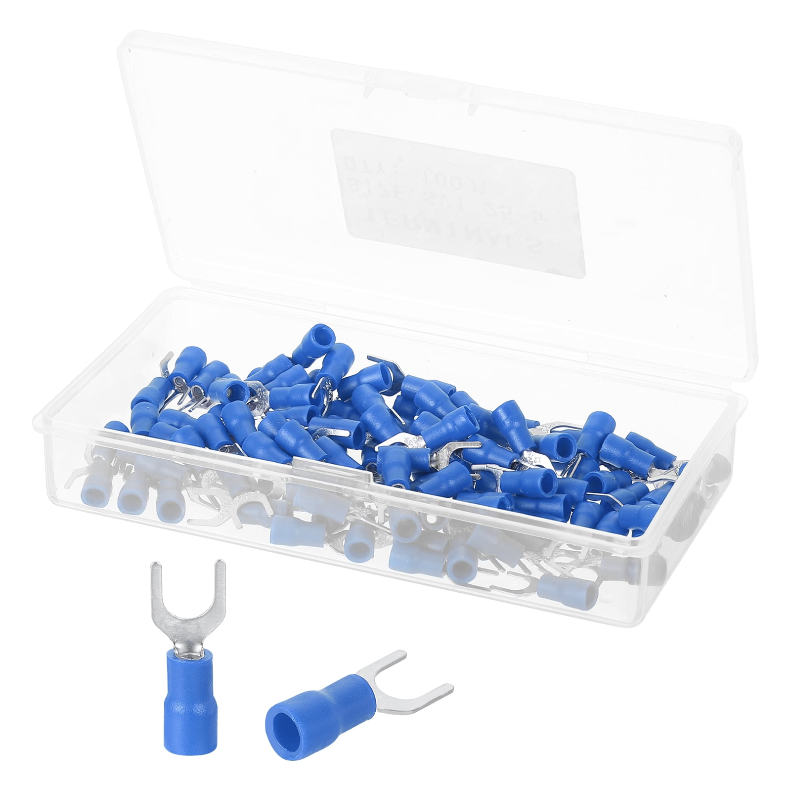 Insulated Fork Spade Connectors, 22-16AWG SV1.25-5 U-Type Tinned Copper ...
