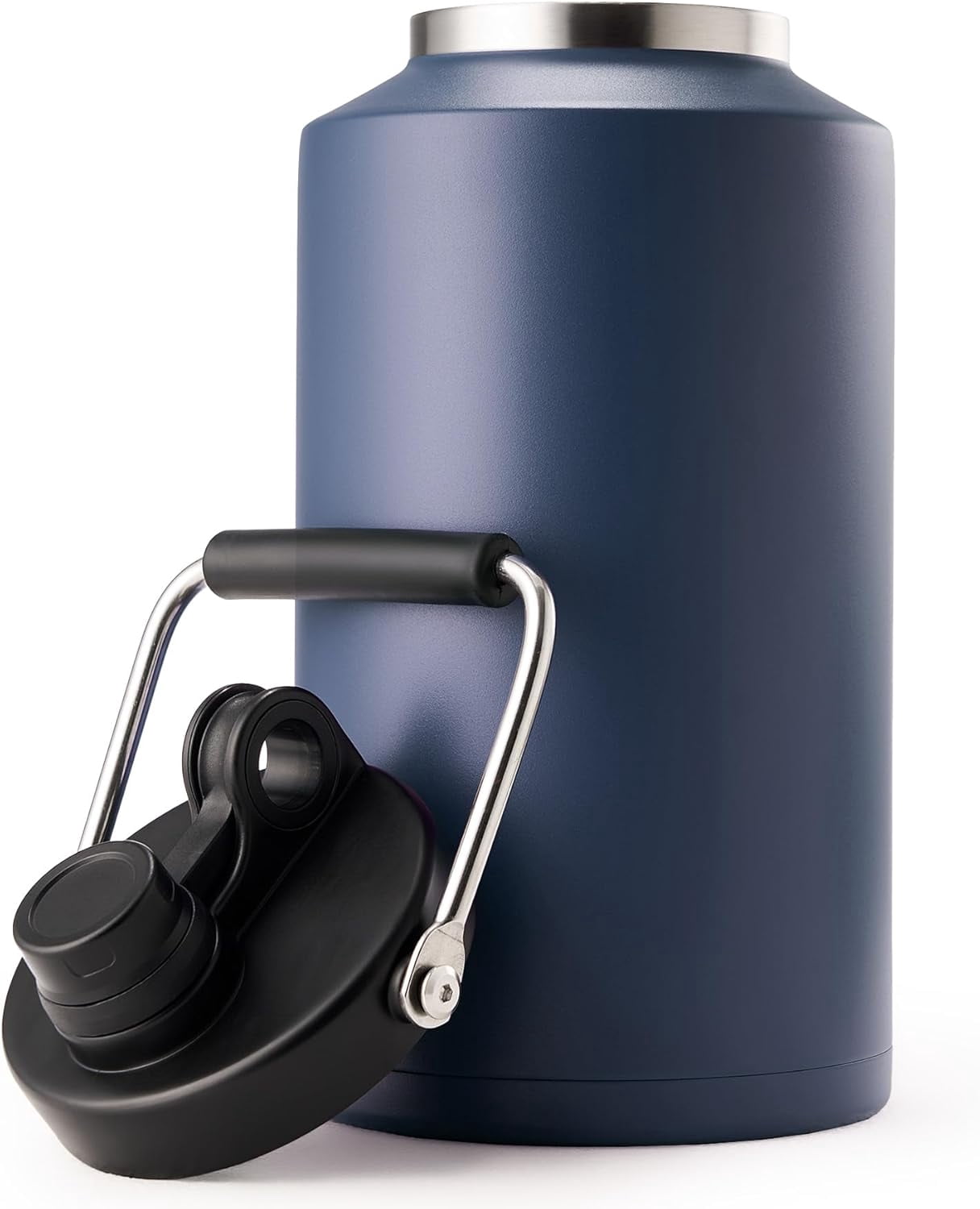 Insulated Gallon Jug with Handle, 128 oz Stainless Steel, Double Vacuum ...