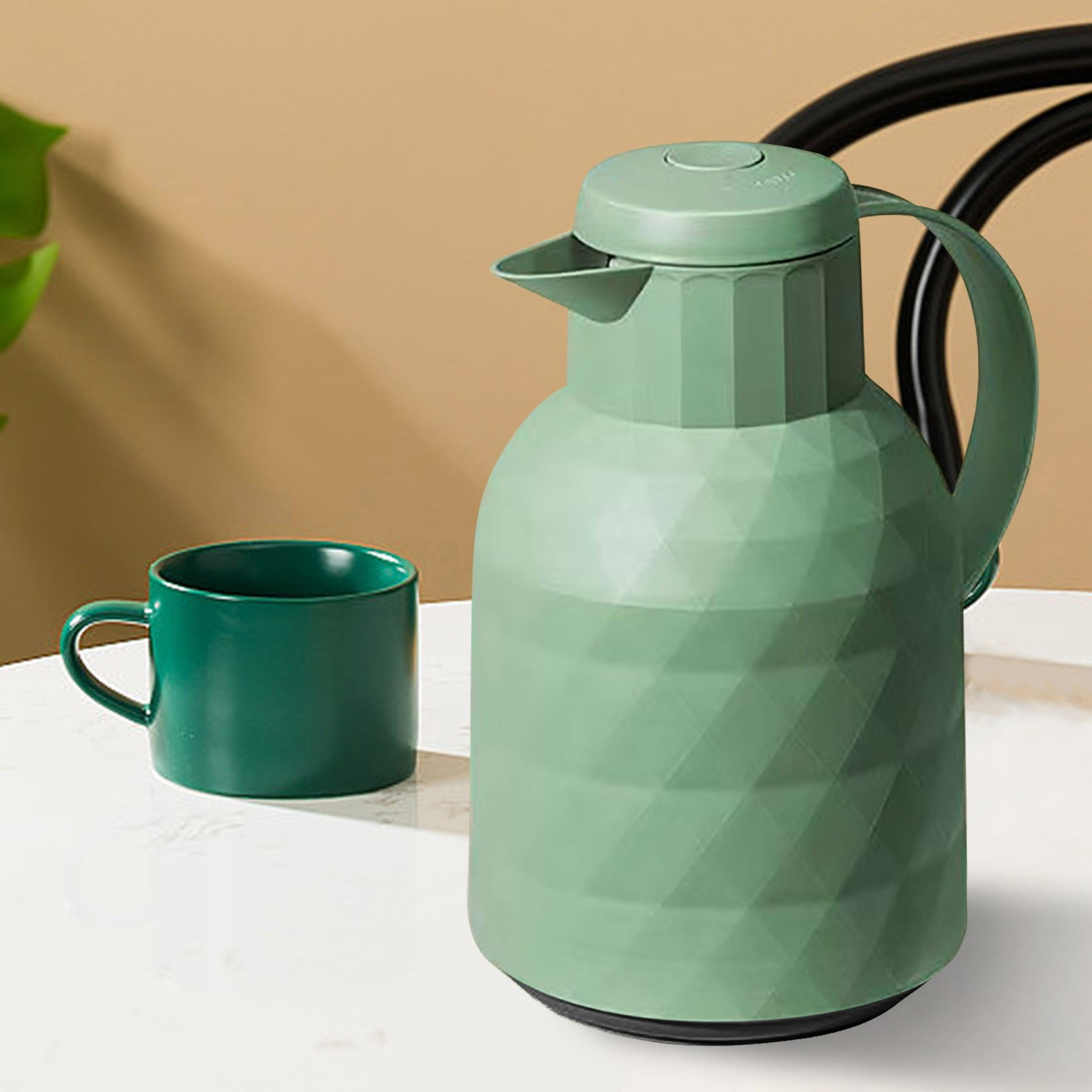 Insulated Glass Carafe | 1L Large Capacity Hot Water Kettle | Double ...