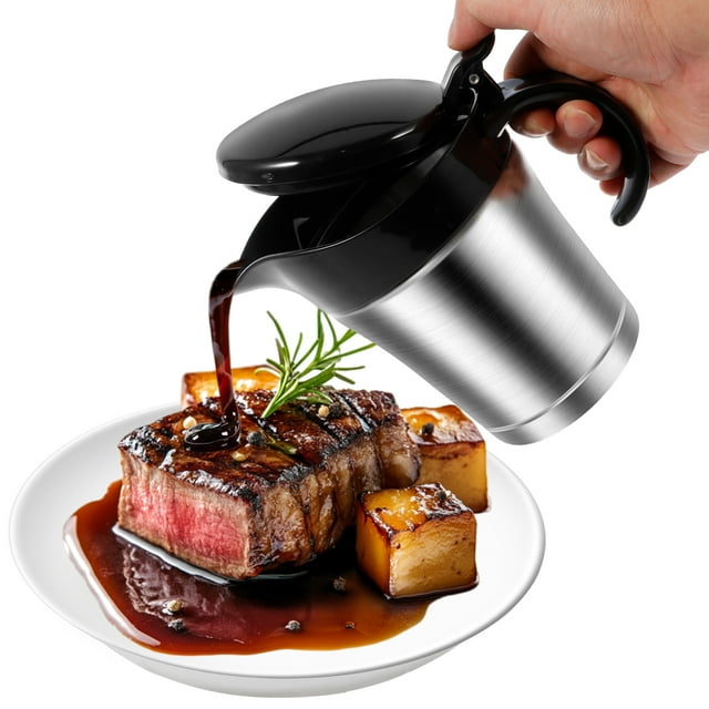 Insulated Gravy Boat 450ml Gravy Jug with Hinged Lid Double Wall ...