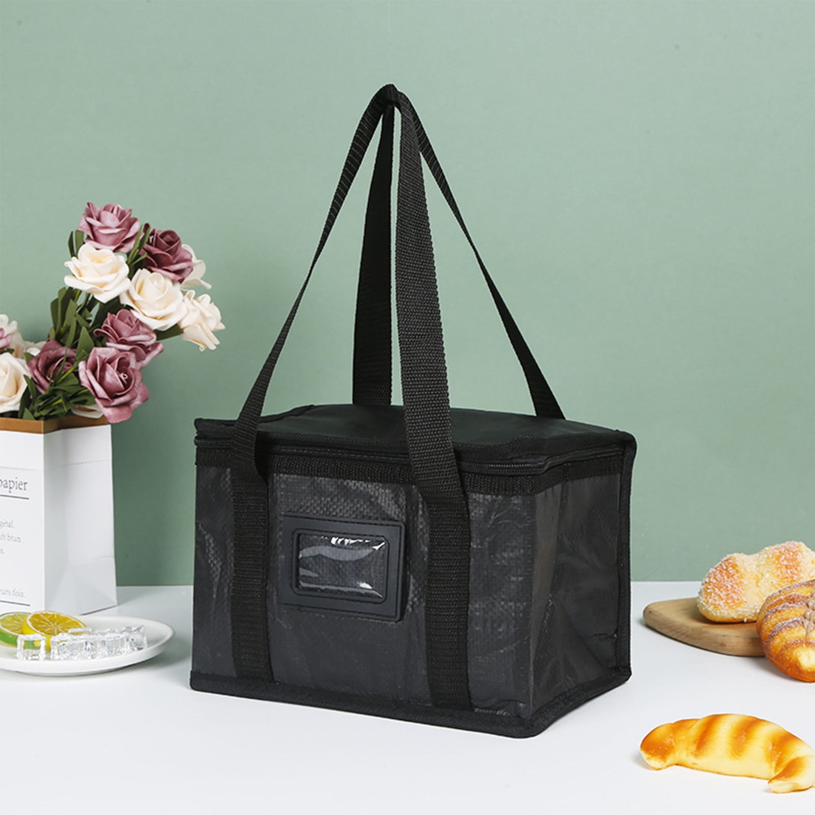 Insulated Grocery Shopping Lunch Bag, Foldable Large Food Carrier for ...