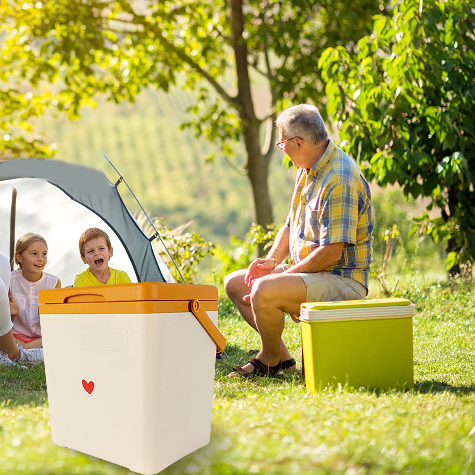 Insulated Hard Cooler Box with Ice Retention Portable Outdoor Cooler ...