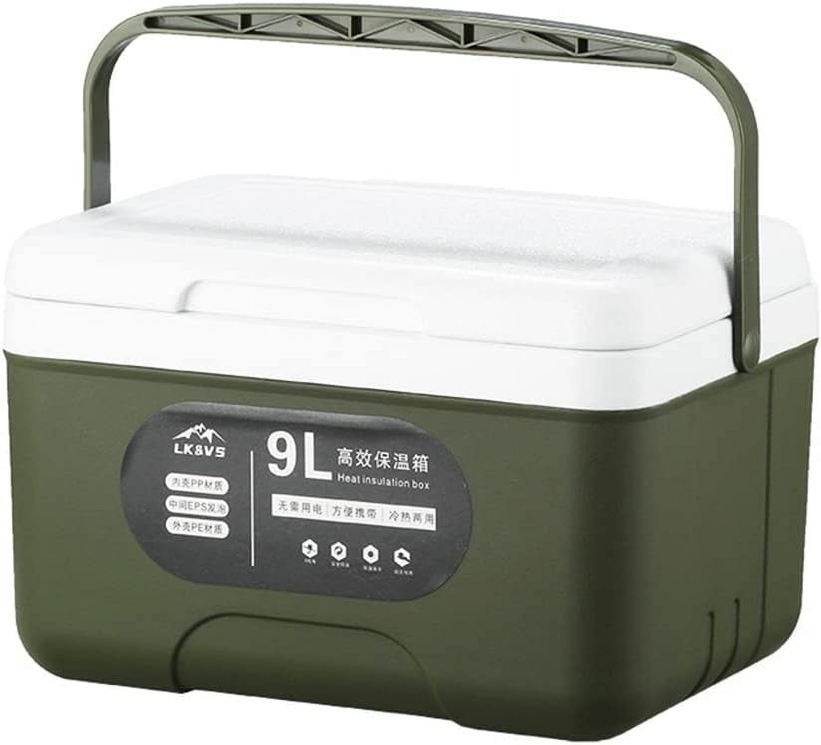 Insulated Hard Cooler Lunch Box, Small Cooler with Handle, Portable Ice ...