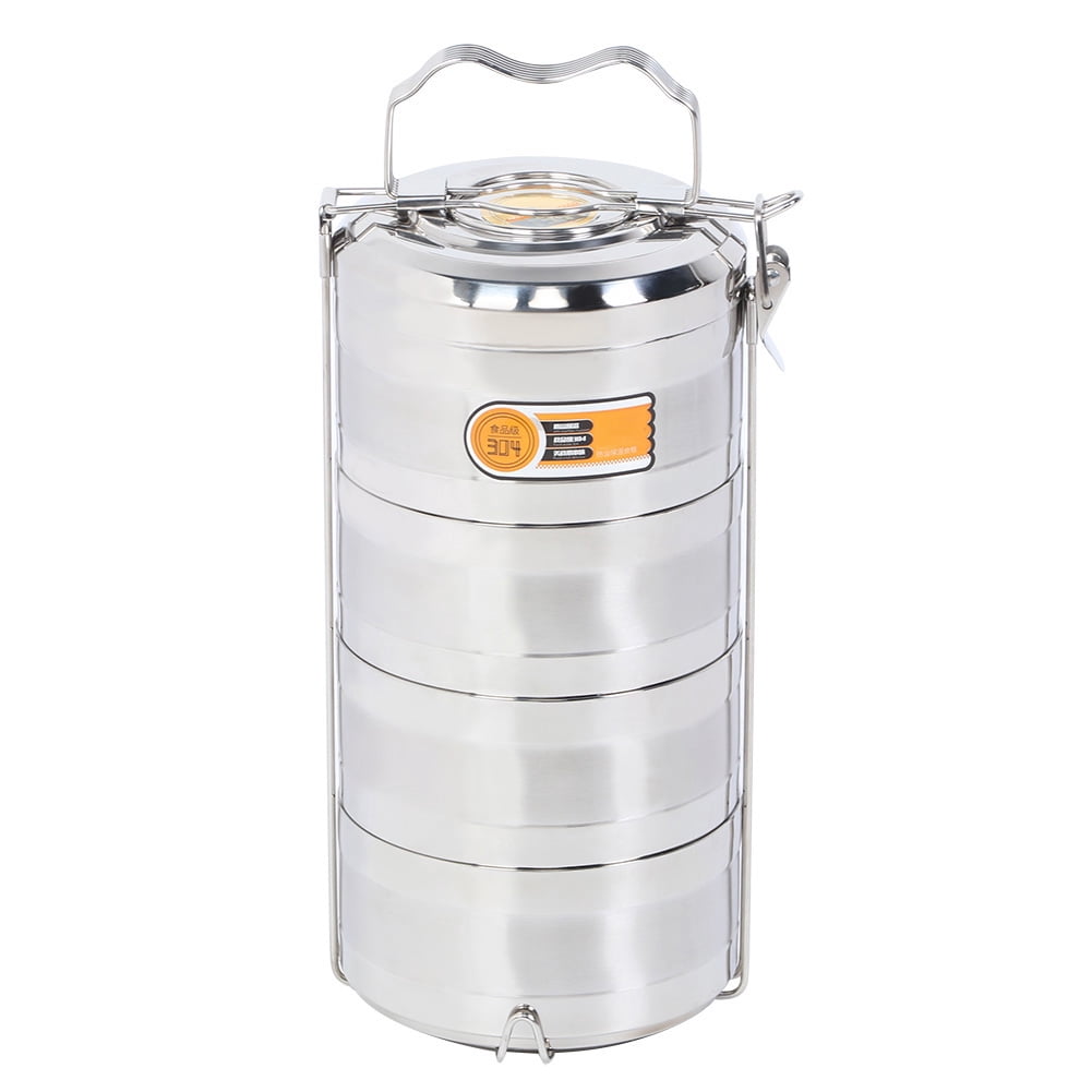 Insulated Home Food Container, 14cm Four-Layer Stainless Steel Thermal ...