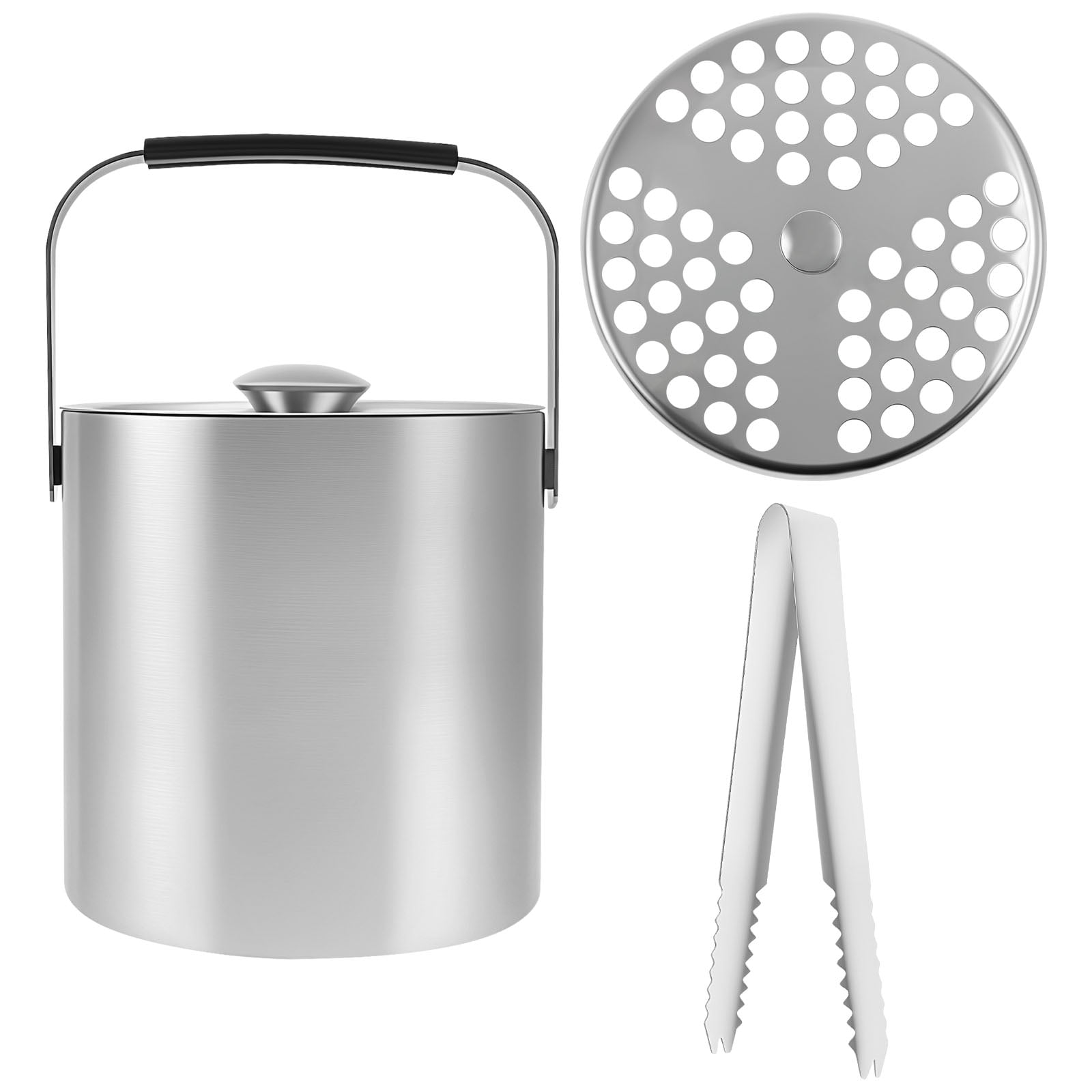 Insulated Ice Bucket Stainless Steel Ice Bucket Container Double Layer ...