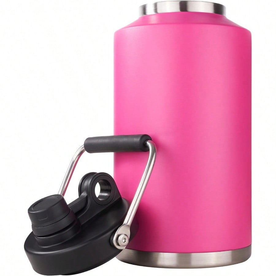 Insulated Jug with Handle One Gallon 128oz Stainless Steel Large Double ...