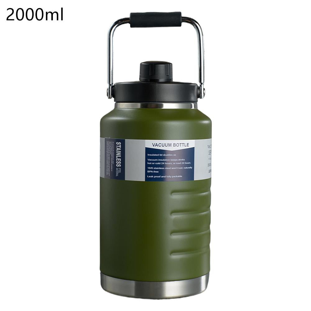 Insulated Jug with Handle, 1.5L/2L Steel Large Double Vacuum Water Cold ...