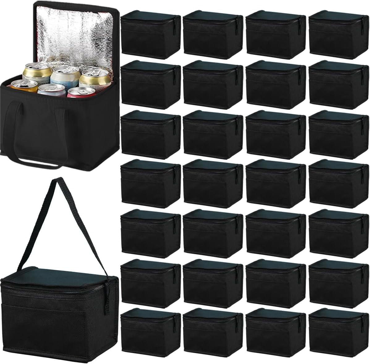 Insulated Lunch Bag, 40 Pack Reusable Cooler Bags Set, Leakproof Lunch ...