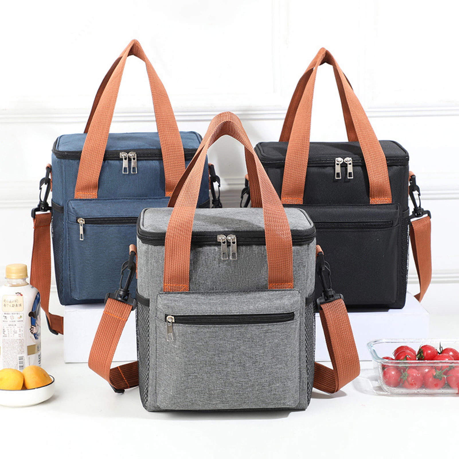 Insulated Lunch Bag 550ml Leakproof Cooler with Mesh Pockets Thermal ...