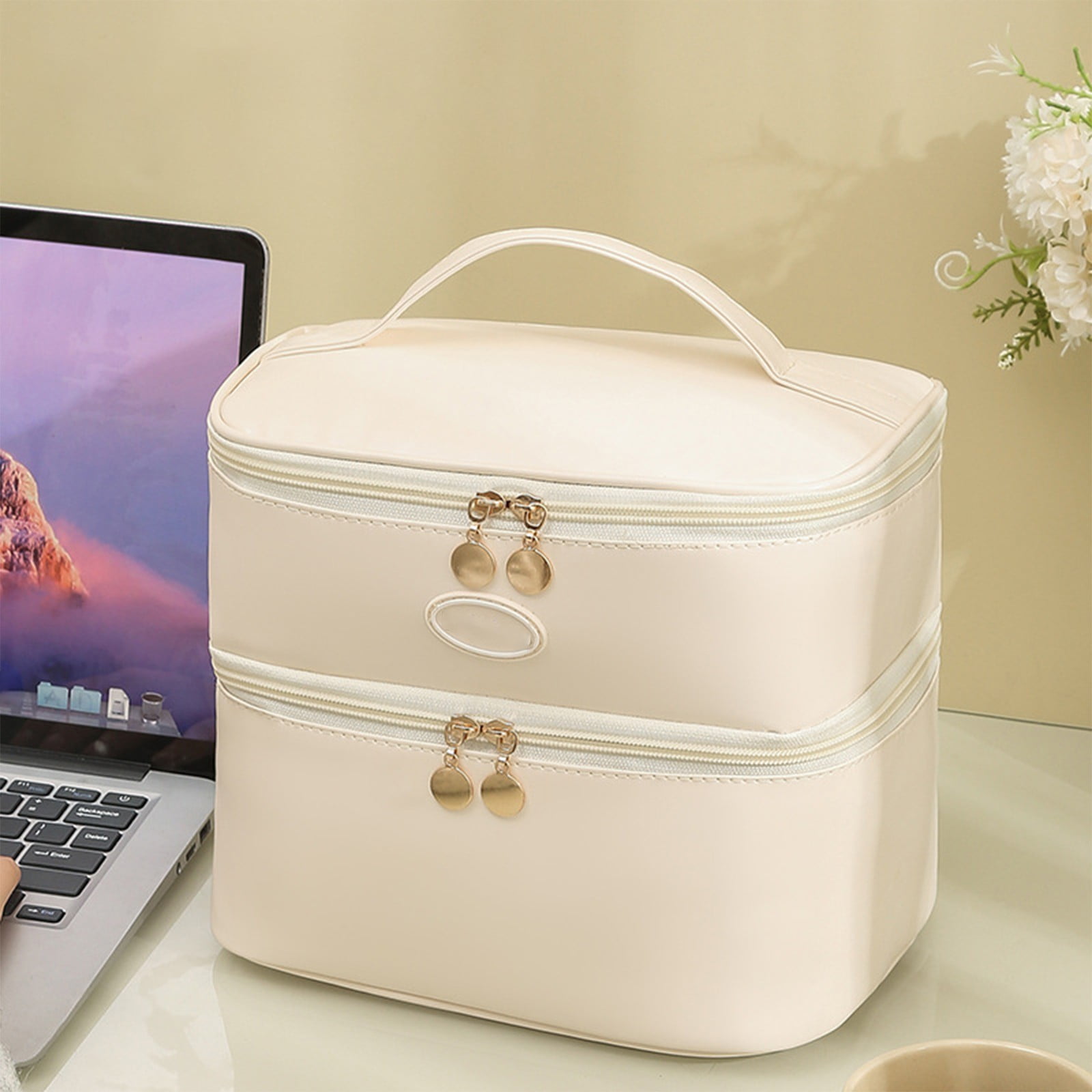 Insulated Lunch Bag Double Layer Cooler Tote with Dual Compartments for ...