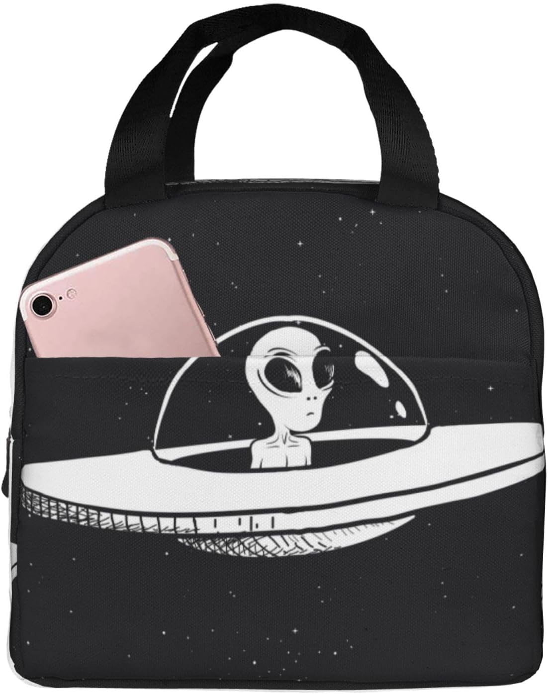Insulated Lunch Bag, for Galaxy Space Alien Ufo Lunch Tote Box, Multi ...