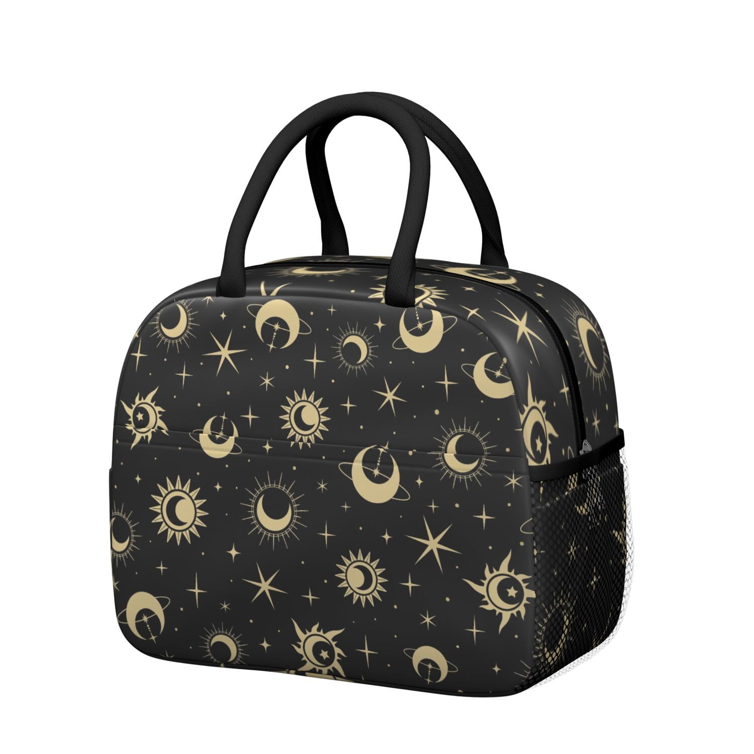 Insulated Lunch Bag with Mystical Gothic Moon and Star Pattern ...