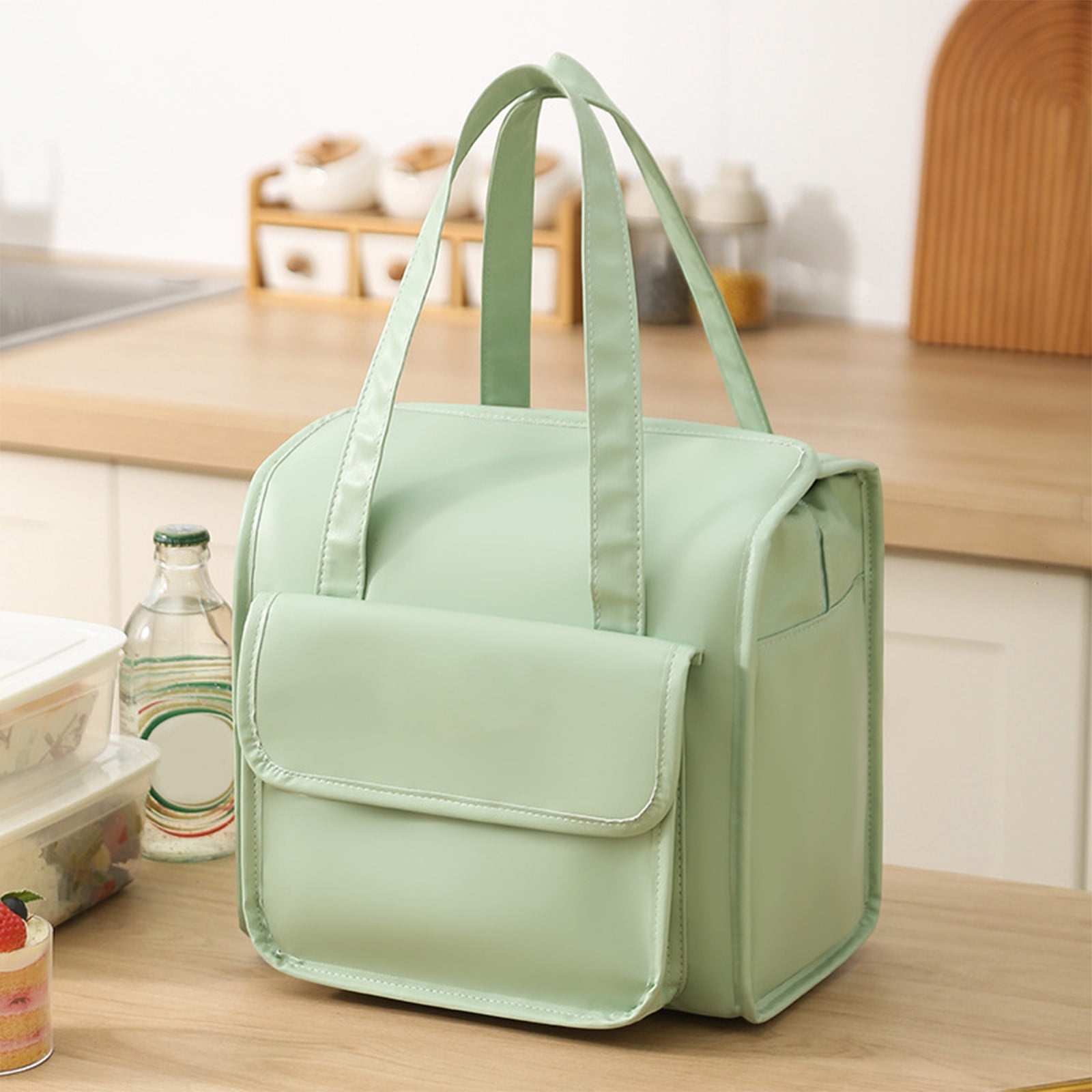 Insulated Lunch Bag, Portable Meal Carrier, Double-sided Opening ...