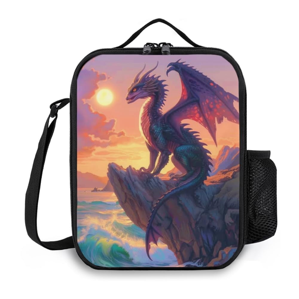 Insulated Lunch Bag, Reusable Portable Lunch Box With Shoulder Strap ...
