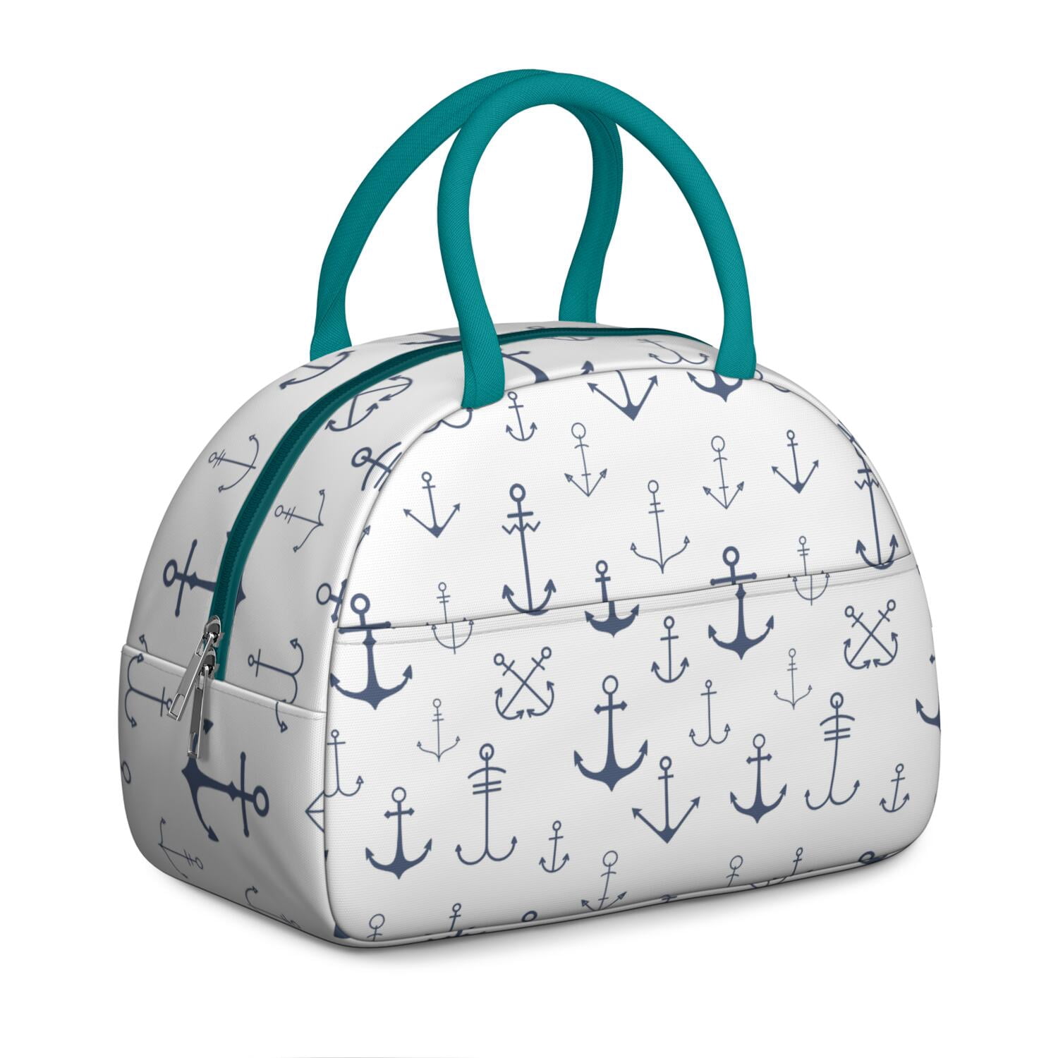 Insulated Lunch Bag Women, Reusable Long Small Anchor Tote Lunch Box ...