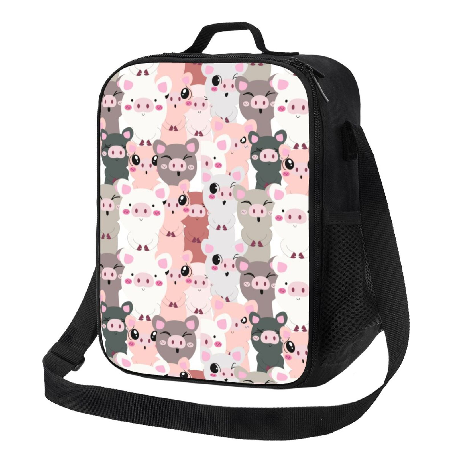Insulated Lunch Bags for Women Men Work - Cute Q Version Cartoon Pig ...