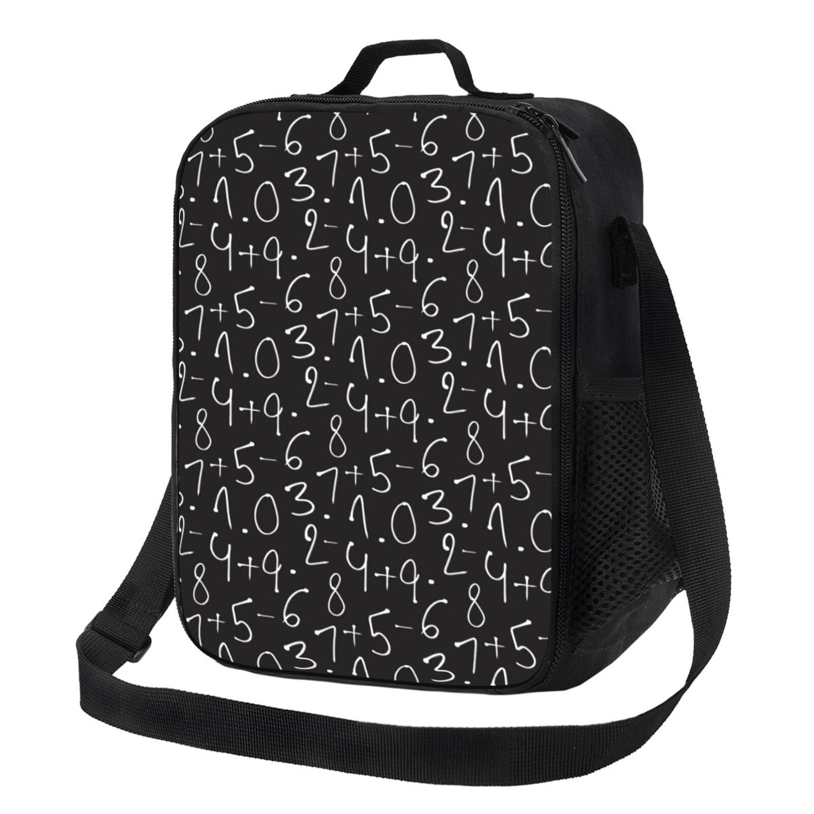 Insulated Lunch Bags for Women Men Work - black math numbers Small ...