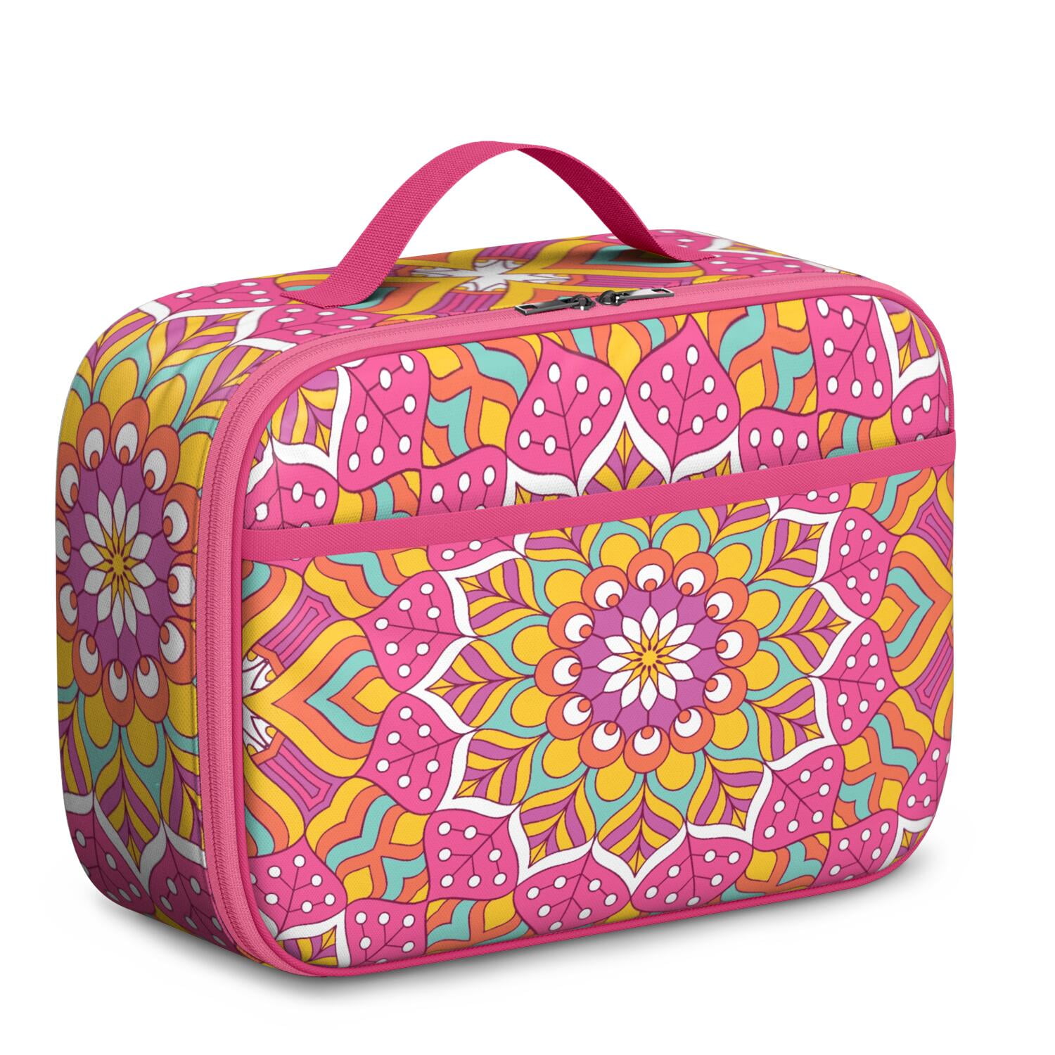 Insulated Lunch Box Bag Featuring Abstract Psychedelic Mandala Patterns ...