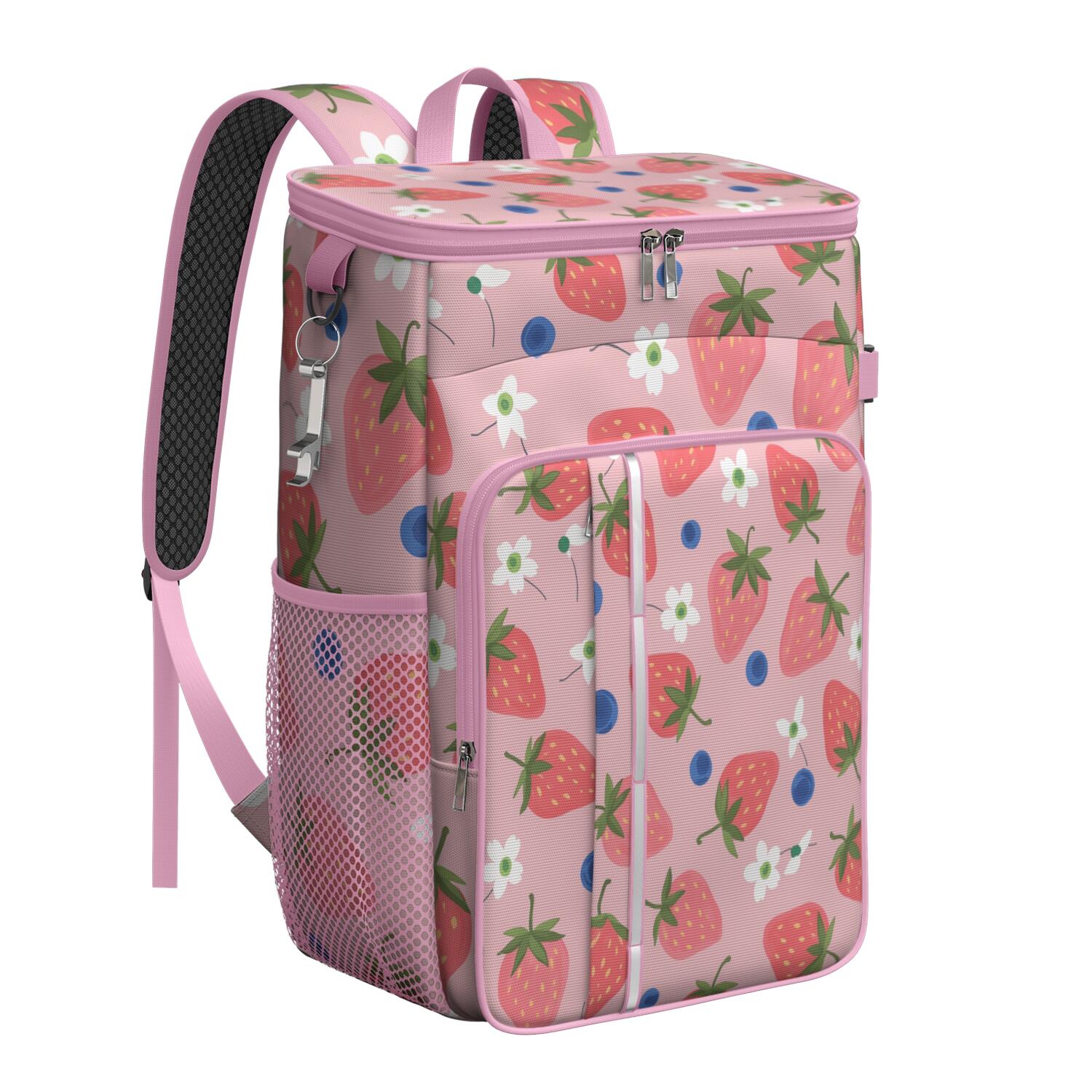 Insulated Lunch Box Cooler Backpack Strawberry Lightweight Insulated ...