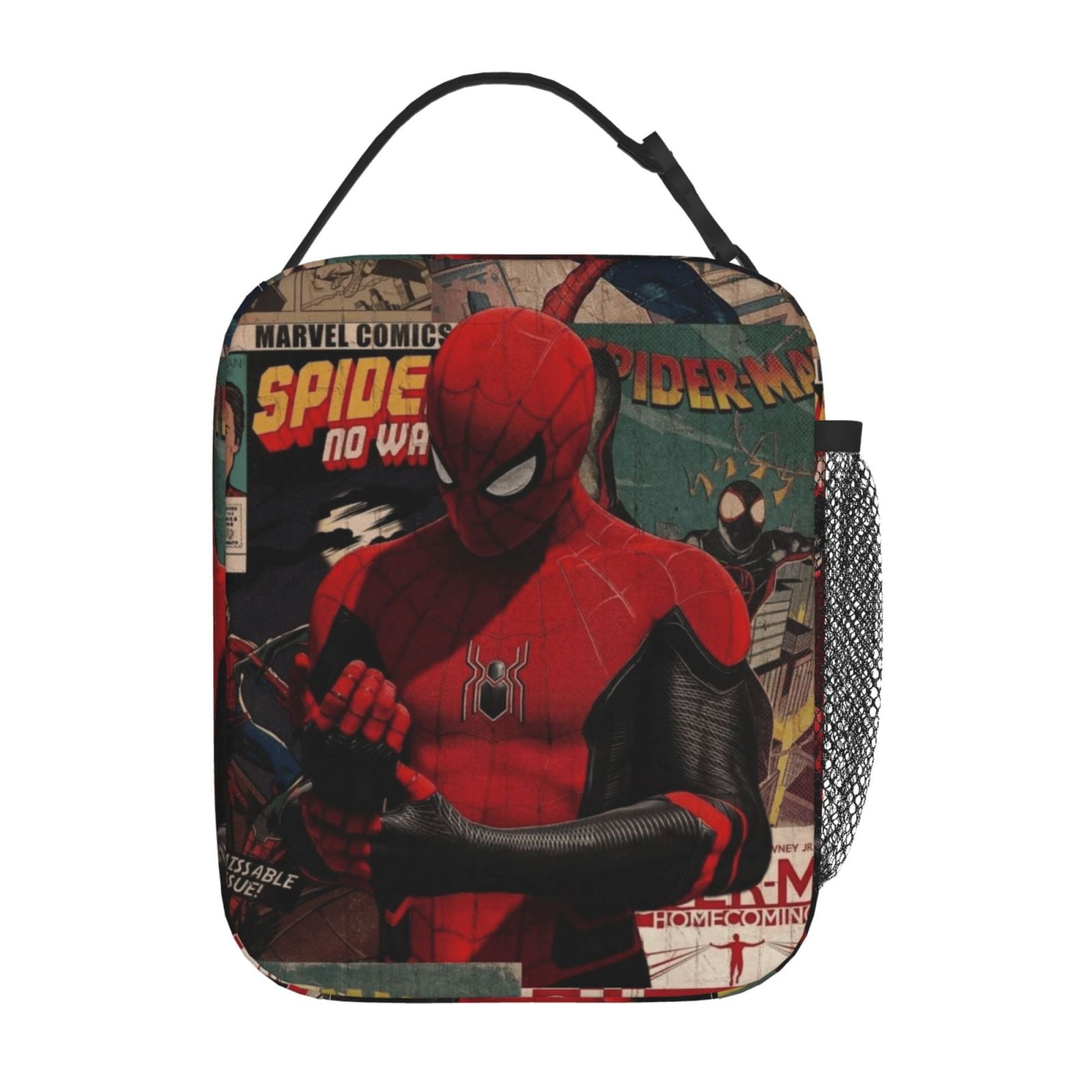 Insulated Lunch Box Cooler Tote, Spider Hero Man Meal Bag with Shoulder Strap for Work Outdoor ...