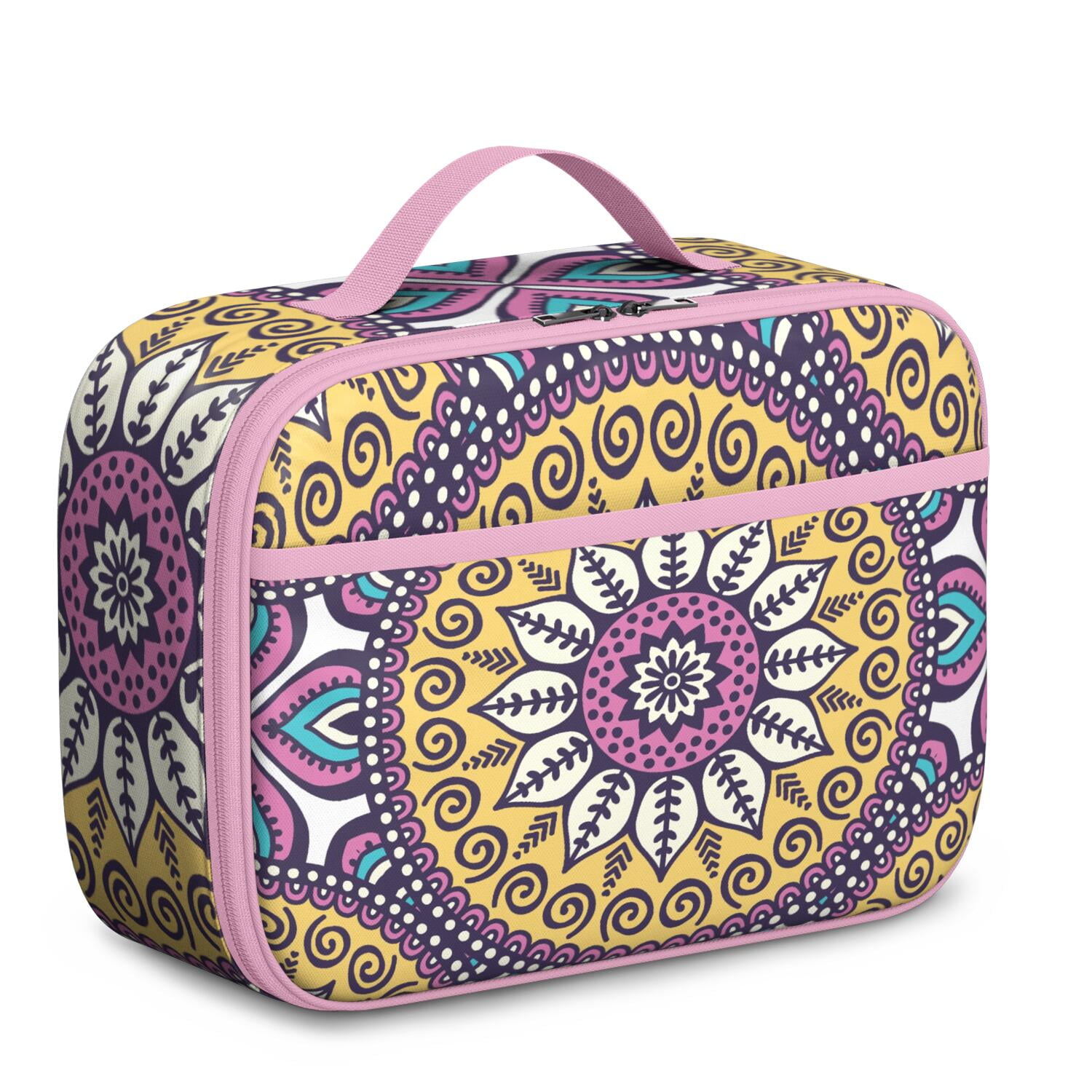 Insulated Lunch Box Featuring Trippy Mandala and Vintage Geometric ...