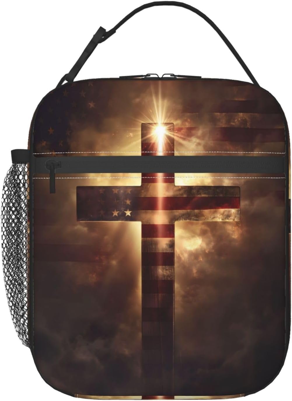 Insulated Lunch Box for Women Men,American Flag Cross Lunch Box ...