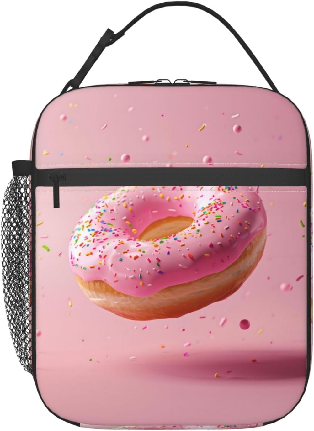 Insulated Lunch Box for Women Men, Pink Donut Theme Lunch Box Reusable ...