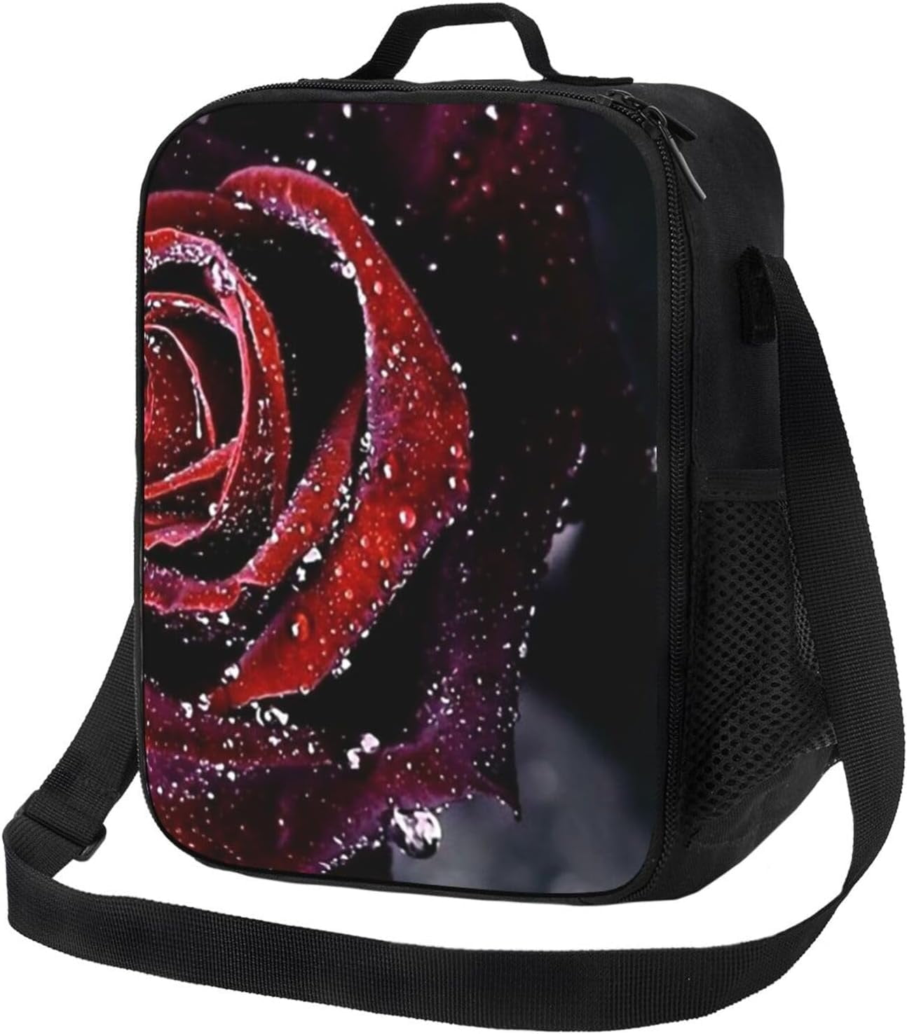 Insulated Lunch Box for Women Men Dew rose Lunch Bag Lunch Shoulder ...