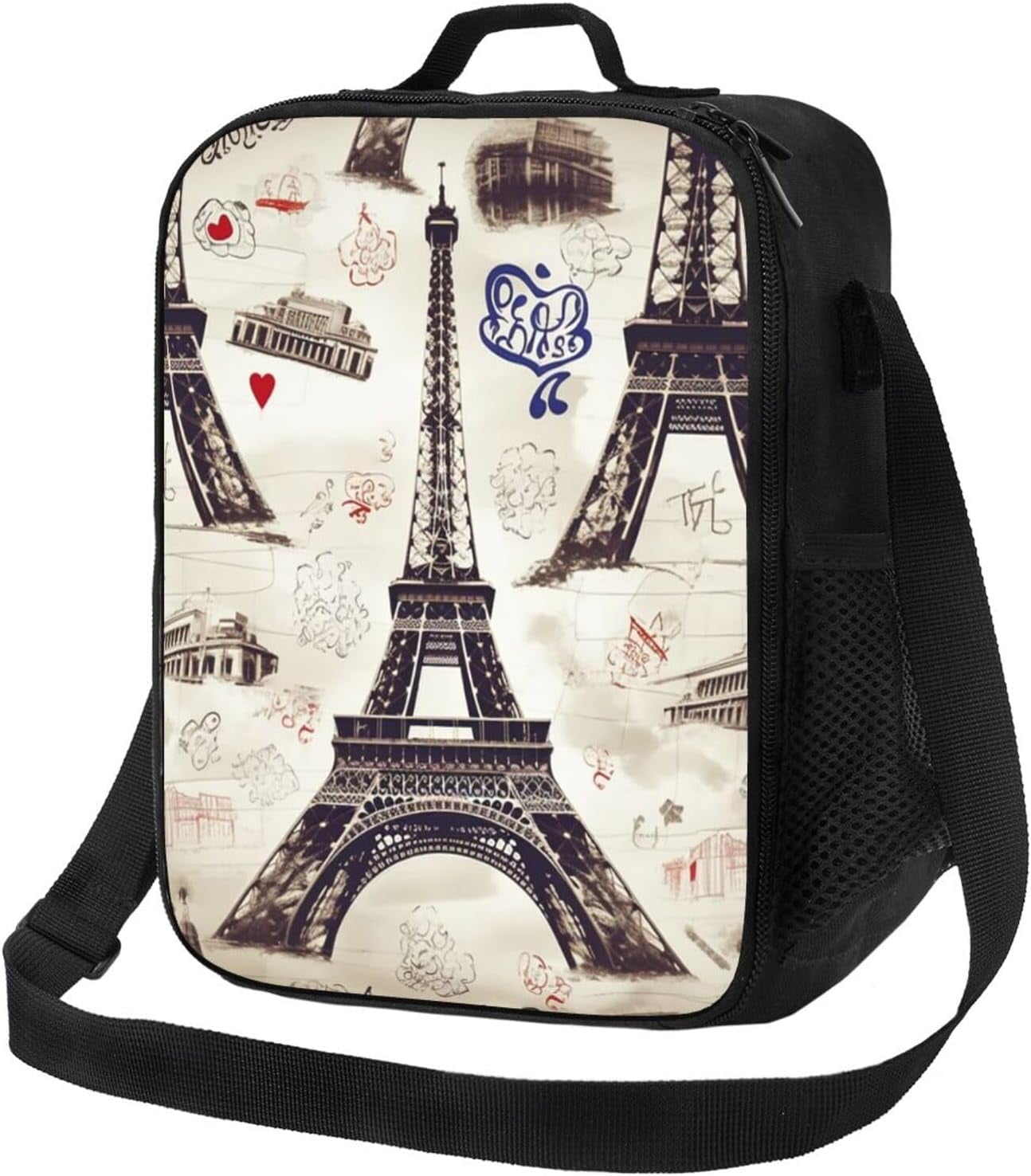 Insulated Lunch Box for Women Men French Paris Tour Eiffel Tower Lunch ...