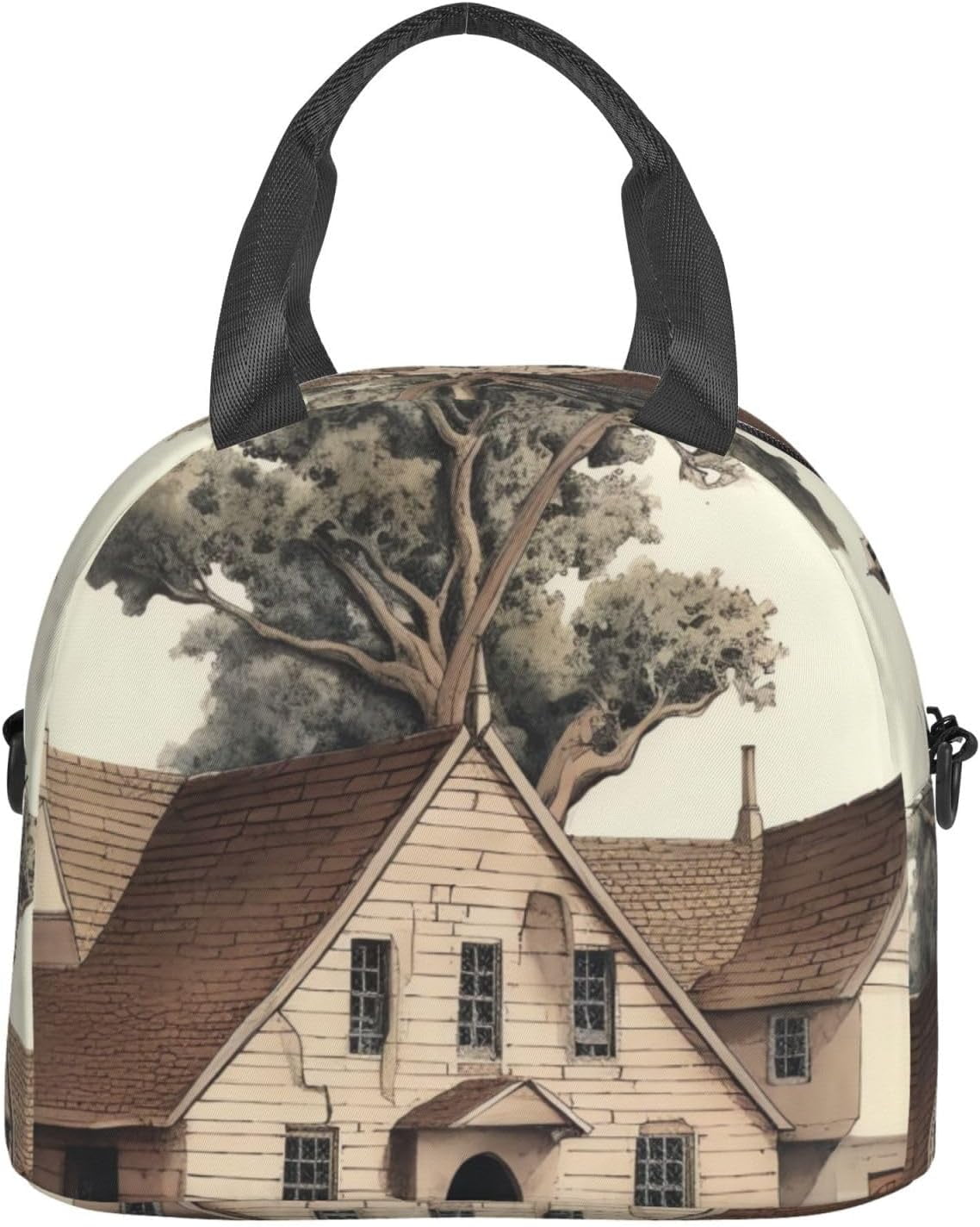 Insulated Lunch Box for Women Men House tree Lunch Bag with adjustable ...