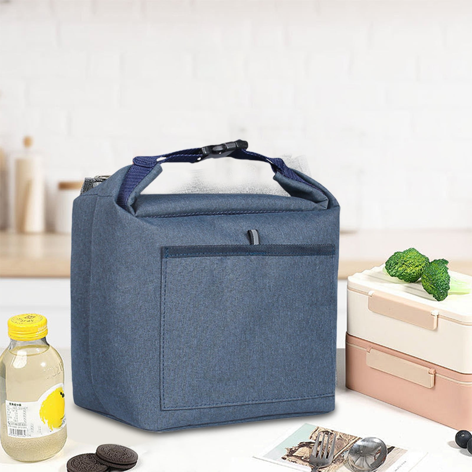 Insulated Lunch Tote Bag | Foldable Cloth Thermal Cooler | Aluminum ...