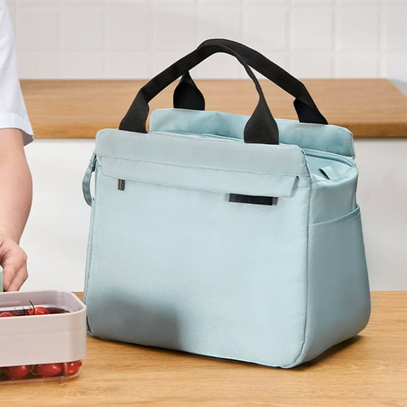 Insulated Lunch Tote Bag Polyester Water-Repellent Double Zipper ...