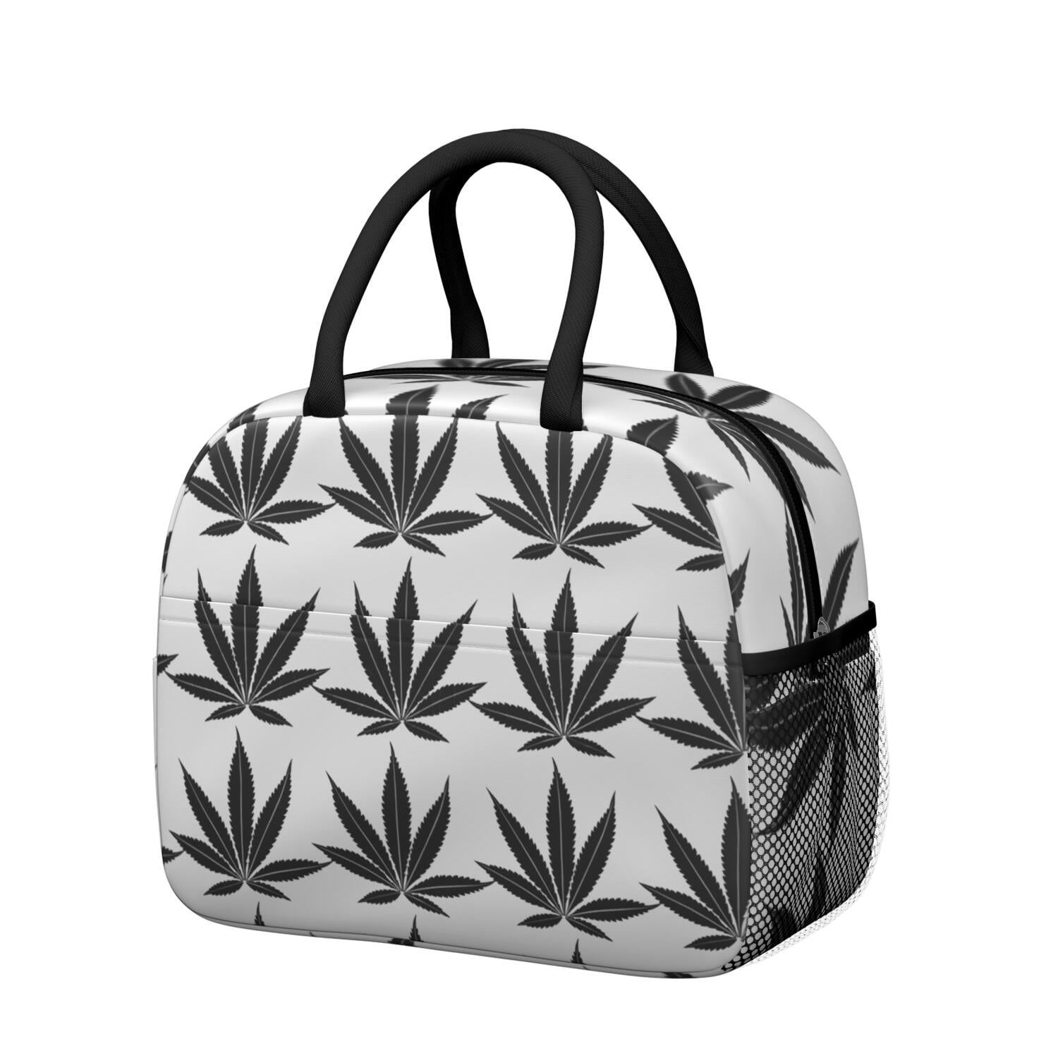 Insulated Lunch Tote with Minimalist Cannabis Design - Waterproof ...