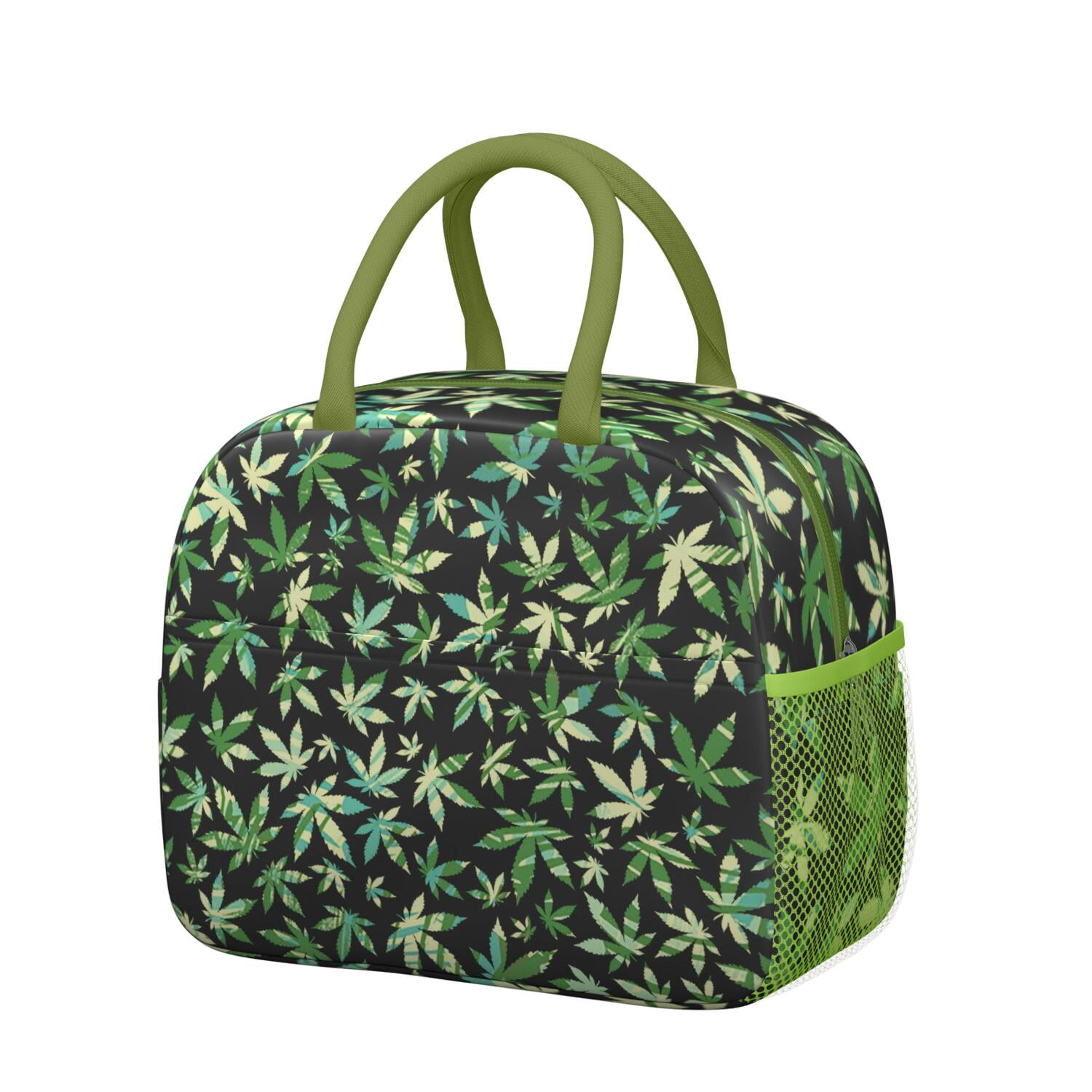 Insulated Lunch Tote with Minimalist Cannabis Design - Waterproof ...