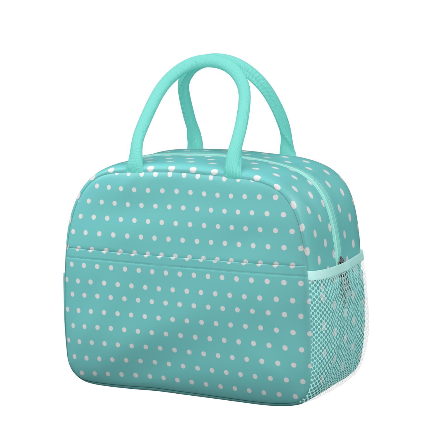 Insulated Lunch Tote - Vintage Polka Dot Pattern Thermal Lunch Bag for ...