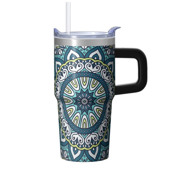 Insulated Mantra ethnic style design 20 Oz Tumbler Stainless Steel with ...