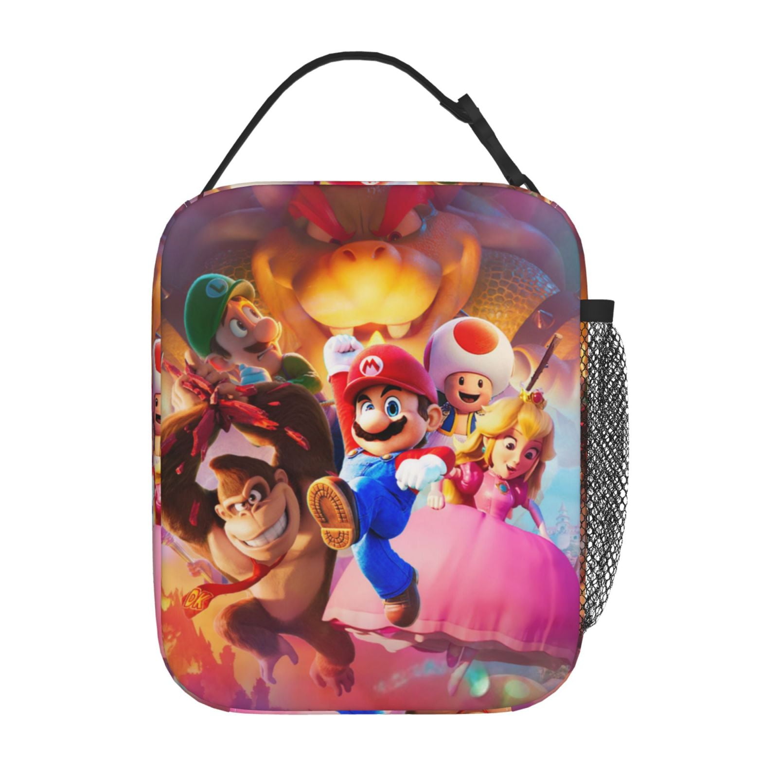 Insulated Meal Box Cooler Tote, Super Mario Lunch Bag with Shoulder Strap for Office Outdoor ...
