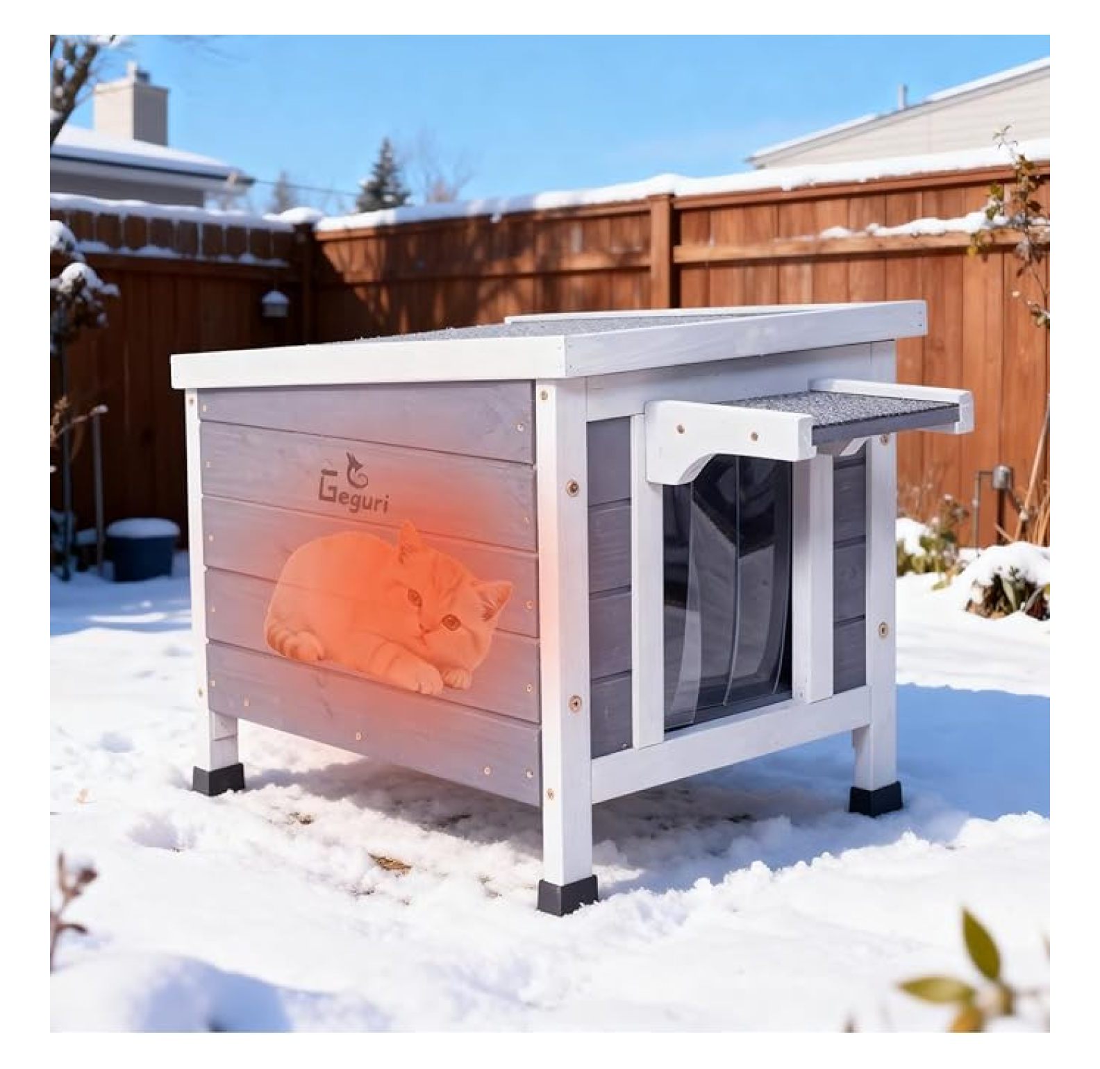 Insulated Outdoor Cat House - All-Weather Proof Shelter with Thermal ...
