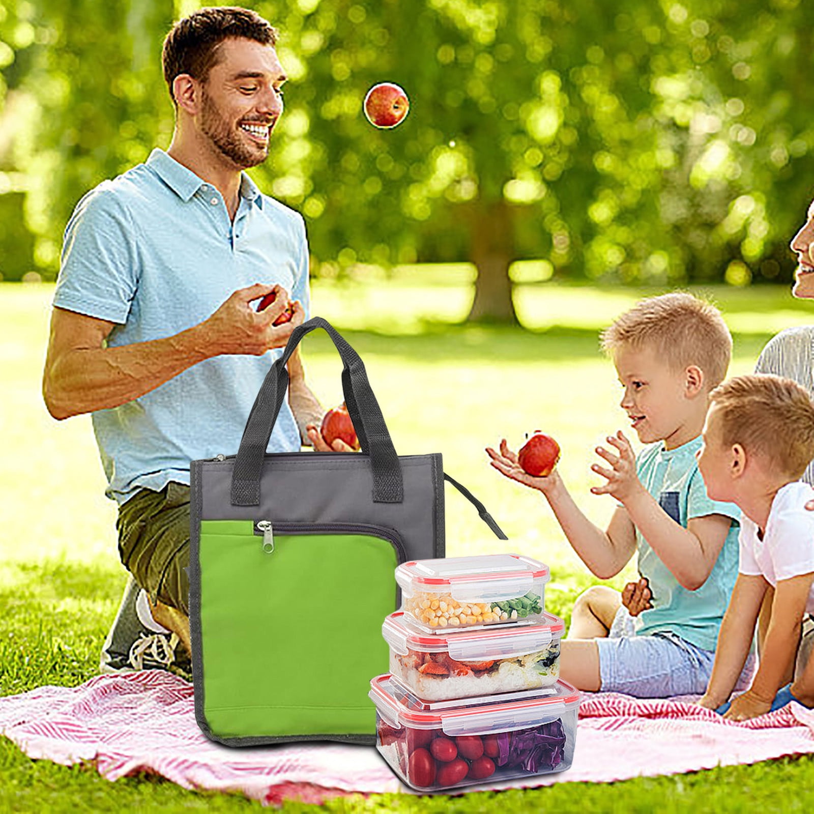 Insulated Picnic Bag Food Delivery Cooler, Foldable Insulated Bag ...
