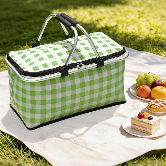 Insulated Picnic Basket, Foldable Picnic Insulation Basket, Storage ...