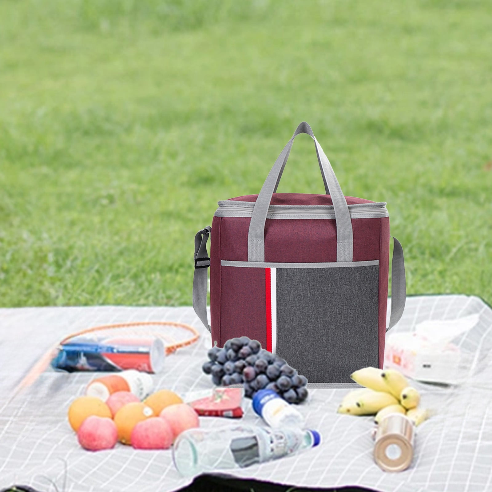 Insulated Picnic Ice Pack, 24l Capacity Cooler, Waterproof Cloth ...