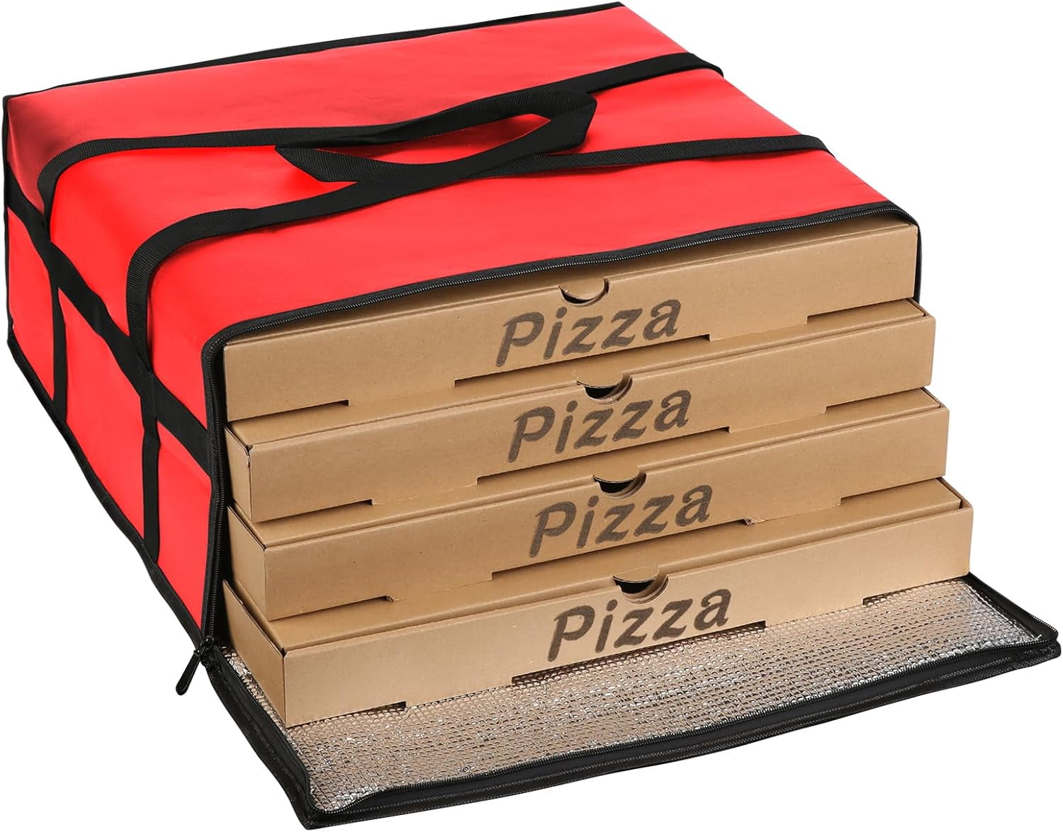 Insulated Pizza Carrier Bag 20x20x8 inches, Red, Large Delivery Bag for ...