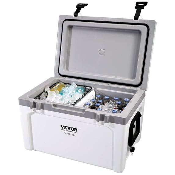 Insulated Portable Cooler, 52 qt, Holds 50 Cans, Ice Retention Hard ...