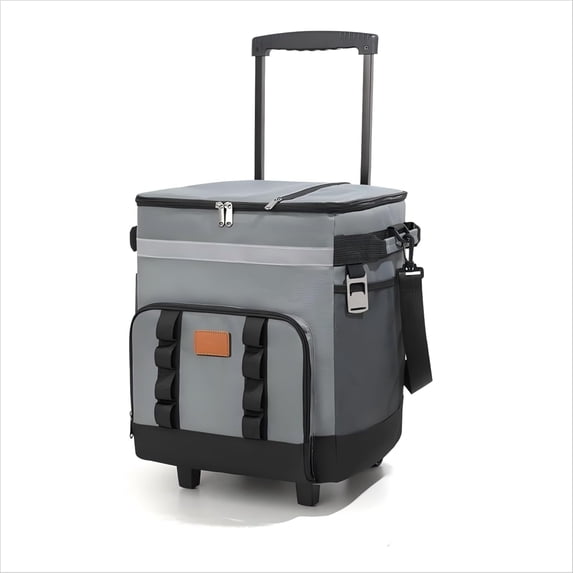 Insulated Rolling Cooler with Wheels - Soft Leak Proof Ice Chest for ...